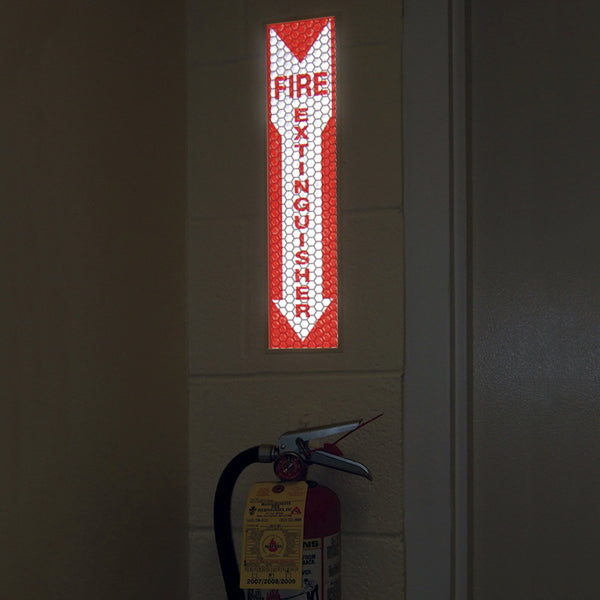 CYFLECT ADHESIVE FIRE EXTINGUISHER SIGN GLOWS AND REFLECTS – Western ...